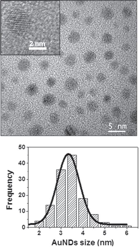 Tem Images And Tem Histogram Of Tca Aunds Inset Tem Image Of Single