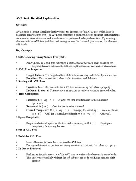 Detailed Avl Sort Algorithm Pdf Algorithms Algorithms And Data