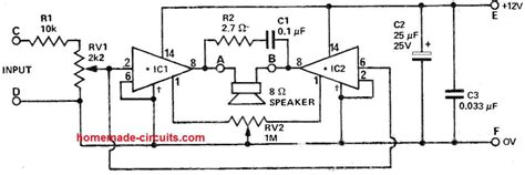 Bridged Amplifier Circuit Using LM Circuit Homemade Circuit Projects