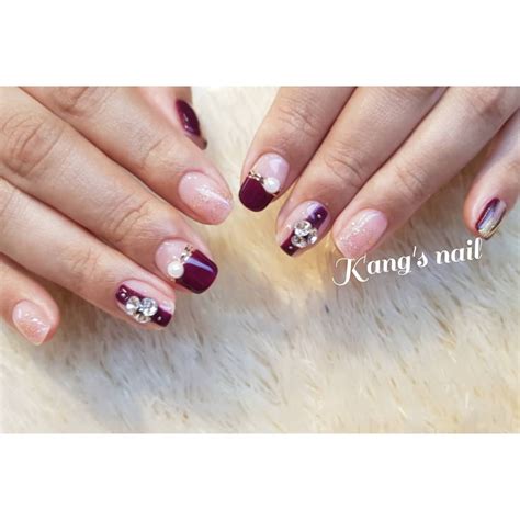 💅 가을네일아트 ~🍭🎶 가을네일 프렌치네일 라인네일 글리터네일 가을칼라 강스네일 애오개역네일샵 애오개네일샵