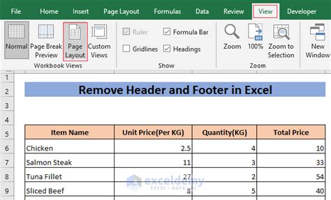 How To Remove Header And Footer In Excel 6 Methods Exceldemy