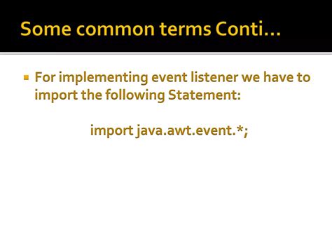 Event Handling In Java Ppt