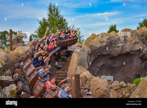 Orlando Florida March 19 2019 People Enjoying Seven Dwarf Mine