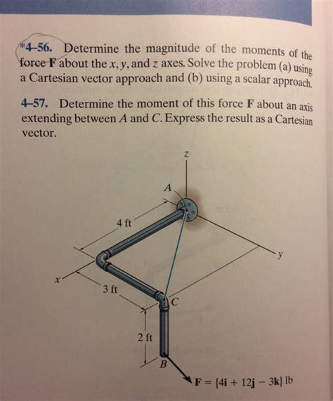 Solved 4 56 Determine The Magnitude Of The Moments Of The