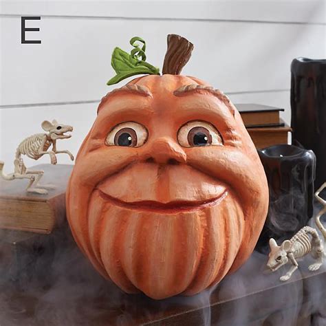 Halloween Pumpkin Resin Statue Funny Garden Ornament Etsy