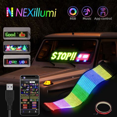LED Matrix Pixel Panel USB V Flexible Addressable RGB Pattern Graffiti Scrolling Text