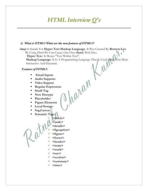 Html5 Interview Questions And Answers Pdf