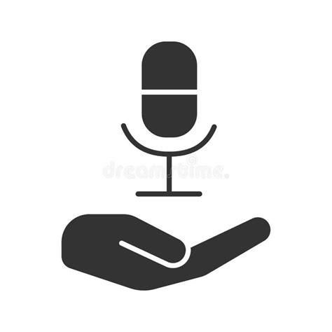Open Hand With Microphone Glyph Icon Stock Vector Illustration Of Human Icon 175379537
