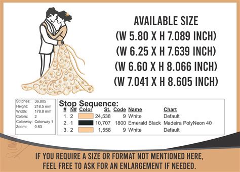Bride And Groom Wedding Embroidery Design Machine Embroidery Married
