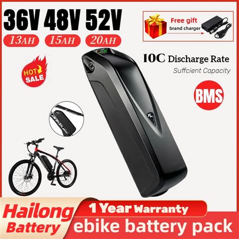 Original E Bike Hailong 36v 48v 20ah Battery Downtube 52v Electric