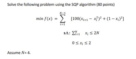 Solved Solve The Following Problem Using The Sqp ﻿algorithm