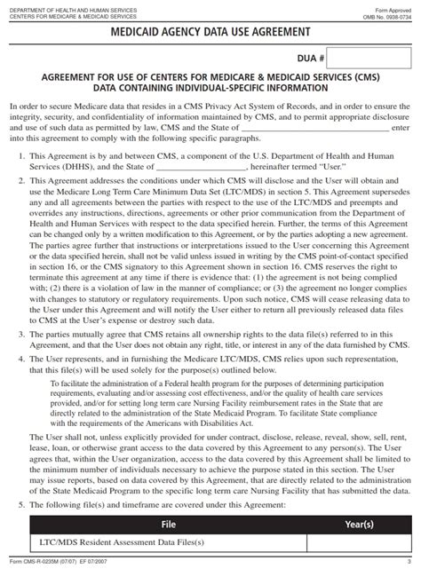 CMS R M Medicaid Agency Data Use Agreement CMS Forms