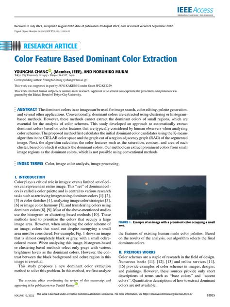 Color Feature Based Dominant Color Extraction Pdf Color Cluster