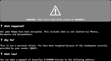 Qnap Warns Nas Users Of Deadbolt Ransomware Attacks Securityweek