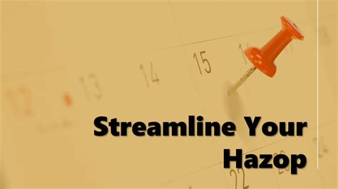 Reduce Your Hazop Schedule