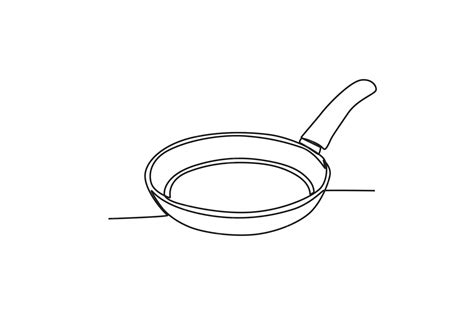 Premium Vector Frying Pan Continuous Line Drawing Vector Illustration