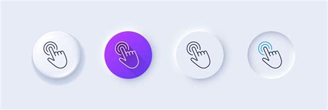 Hand Cursor Line Icon Click Action Sign Royalty Free Vector