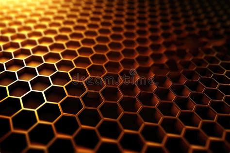 Abstract Honeycomb Background With Warm Golden Tones Generative Ai Stock Illustration