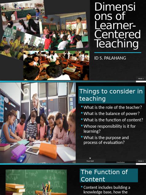 Dimensions Of Learner Centered Teaching Pdf Teachers Learning