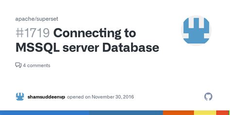 Connecting To Mssql Server Database · Issue 1719 · Apachesuperset