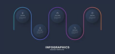타임라인 인포그래픽 템플릿입니다 5단계 타임라인 여정 5가지 옵션이 있는 비즈니스 컨셉 0명에 대한 스톡 벡터 아트 및 기타