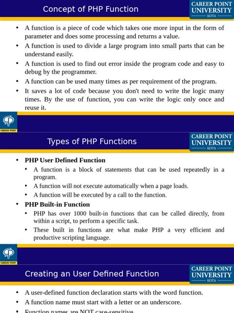Php Function And Its Types Pdf Parameter Computer Programming Php