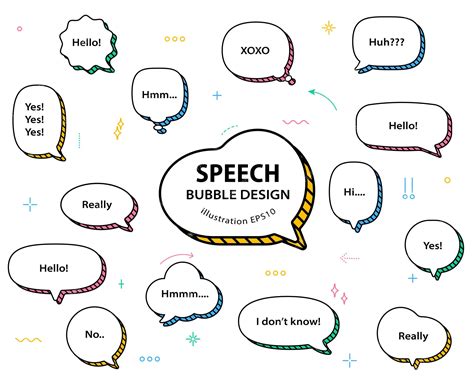 premium vector set hand drawn speech bubbles empty text box different