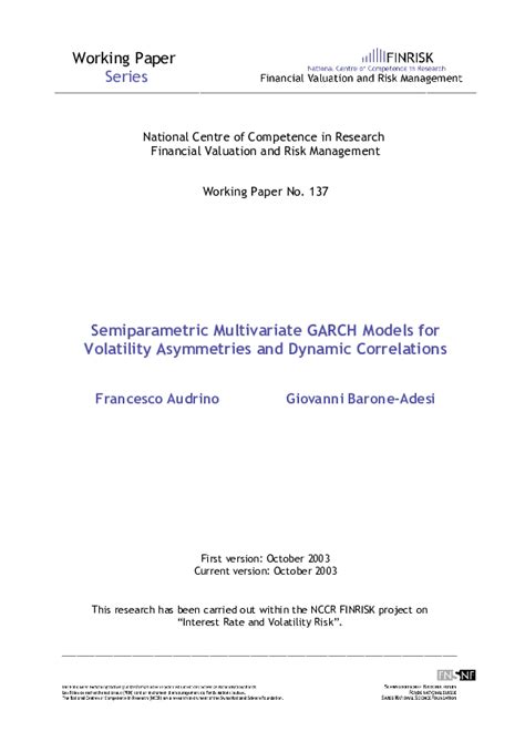 Pdf Semiparametric Multivariate Garch Models For Volatility Asymmetries And Dynamic Correlations