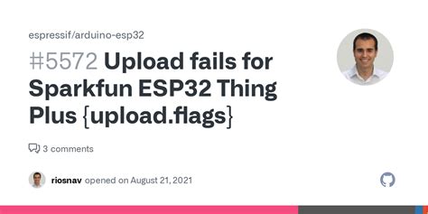Upload Fails For Sparkfun Esp32 Thing Plus Uploadflags · Issue 5572 · Espressifarduino