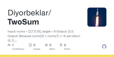 Github Diyorbeklartwosum Input Nums 271115 Target 9 Output 01 Output Because