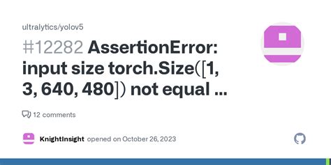assertionerror input size torch size [1 3 640 480] not equal to