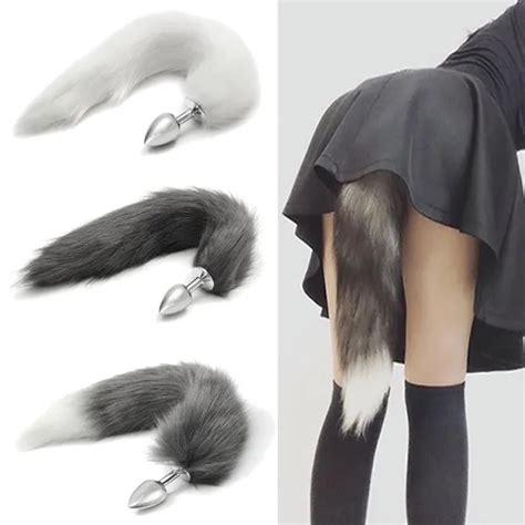 Dropship Metal Feather Anal Toys Fox Tail Anal Plug Erotic Anus Toy