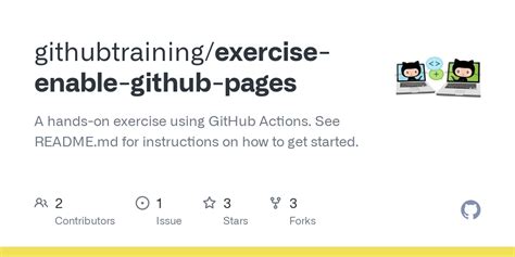GitHub Githubtraining Exercise Enable Github Pages A Hands On