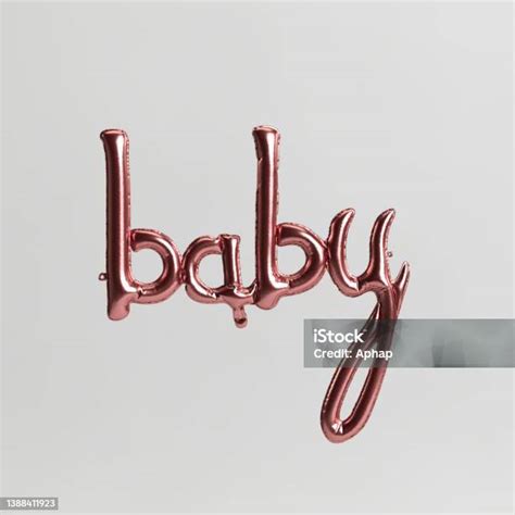 흰색 배경에 고립 된 금속 장미 금 풍선의 아기 워드 모양의 3d 그림 0명에 대한 스톡 사진 및 기타 이미지 0명 3차원 형태 개념 Istock