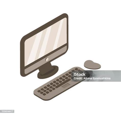 키보드와 마우스가 있는 데스크톱 컴퓨터의 벡터 등산화 일러스트레이션 0명에 대한 스톡 벡터 아트 및 기타 이미지 0명 개념 데스크탑 컴퓨터 Istock