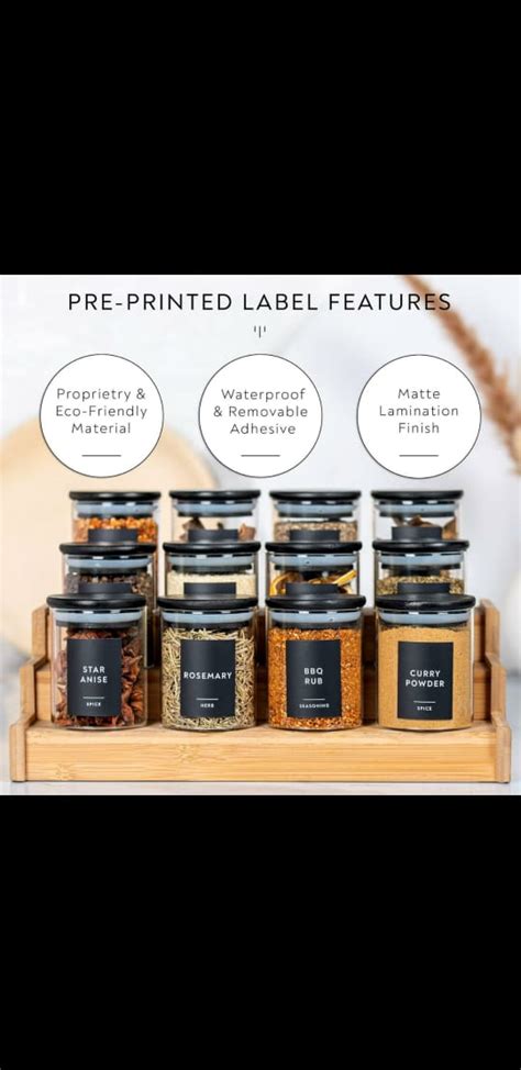 12pc Glass Seasoning Jars With Black Lids Elite Luxe