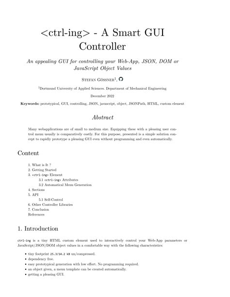 Pdf Ctrl Ing A Smart Gui Controller