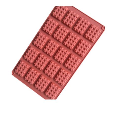 Badu Bg Кафява силиконова форма с 20 дупки Направи си сам Шоколадови вафлени бисквитени форми