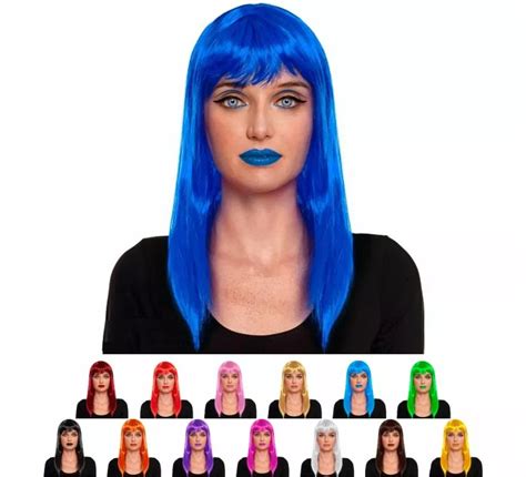 Peluca Lisa Con Flequillo En Varios Colores