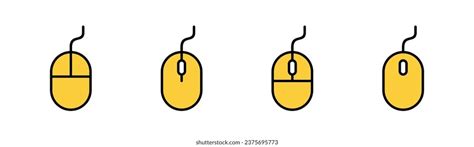 Mouse Button Click Icon Set Scroll Stock Vector Royalty Free