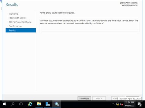 Fault Ad Fs Proxy Could Not Be Configured Microsoft Qanda