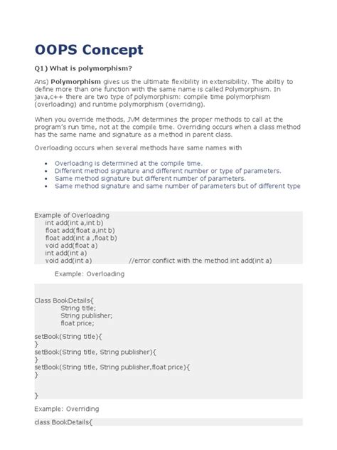 Oops Concept Download Free Pdf Class Computer Programming Method Computer Programming