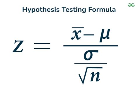 Hypothesis Testing Formula Geeksforgeeks