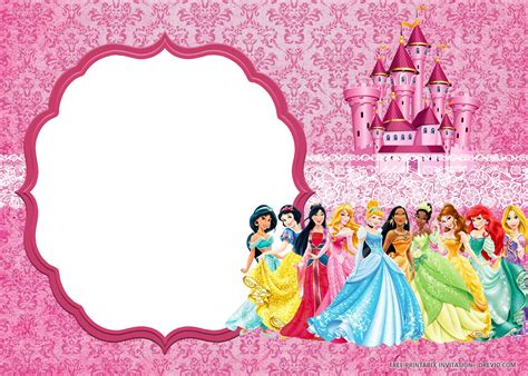 Free Printable Disney Princess Invitation Templates Download