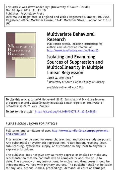 Pdf Isolating And Examining Sources Of Suppression And