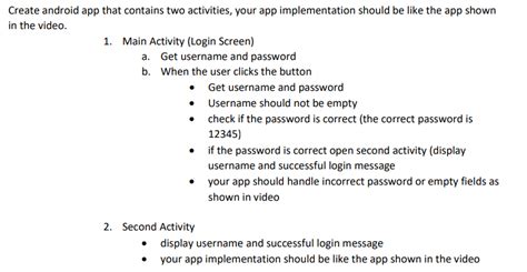 That Contains Two Activities Your App Implementation Chegg