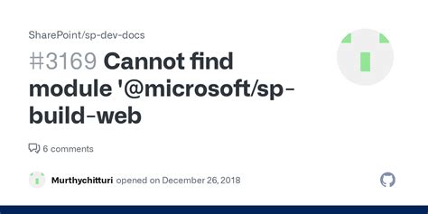 Cannot Find Module Microsoftsp Build Web · Issue 3169 · Sharepoint