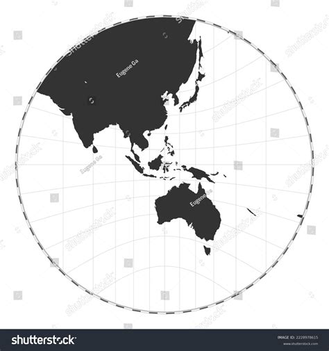 Vector World Map Gnomonic Projection Plain Stock Vector Royalty Free 2228978615 Shutterstock