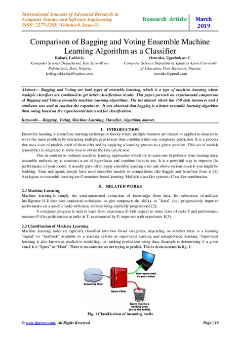 Pdf Comparison Of Bagging And Voting Ensemble Machine Learning