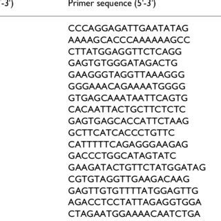 Forward And Reverse Sequencing Primer Single Reverse Sequencing Primer Download Table